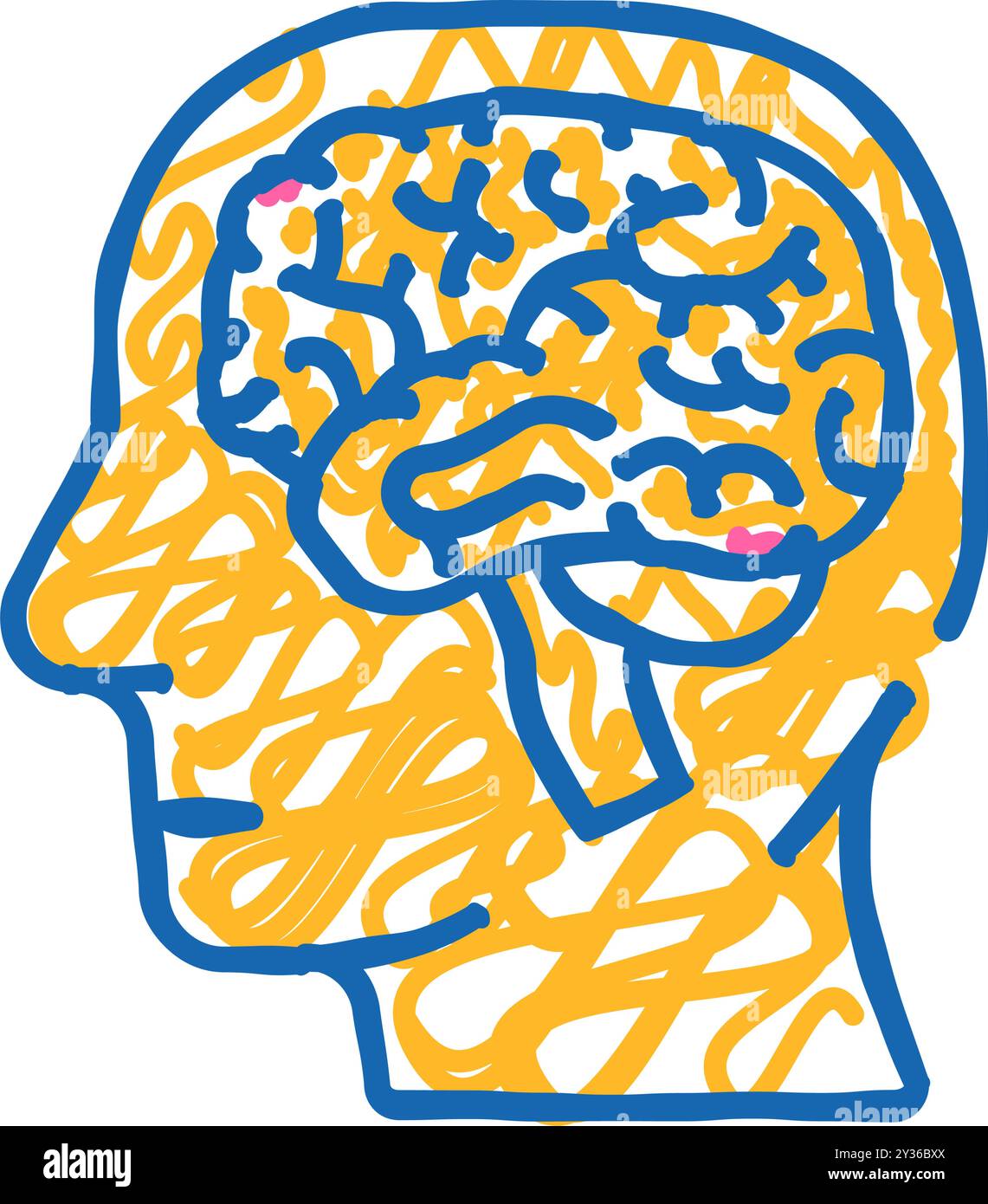 human brain icon doodle illustration Stock Vector Image & Art - Alamy