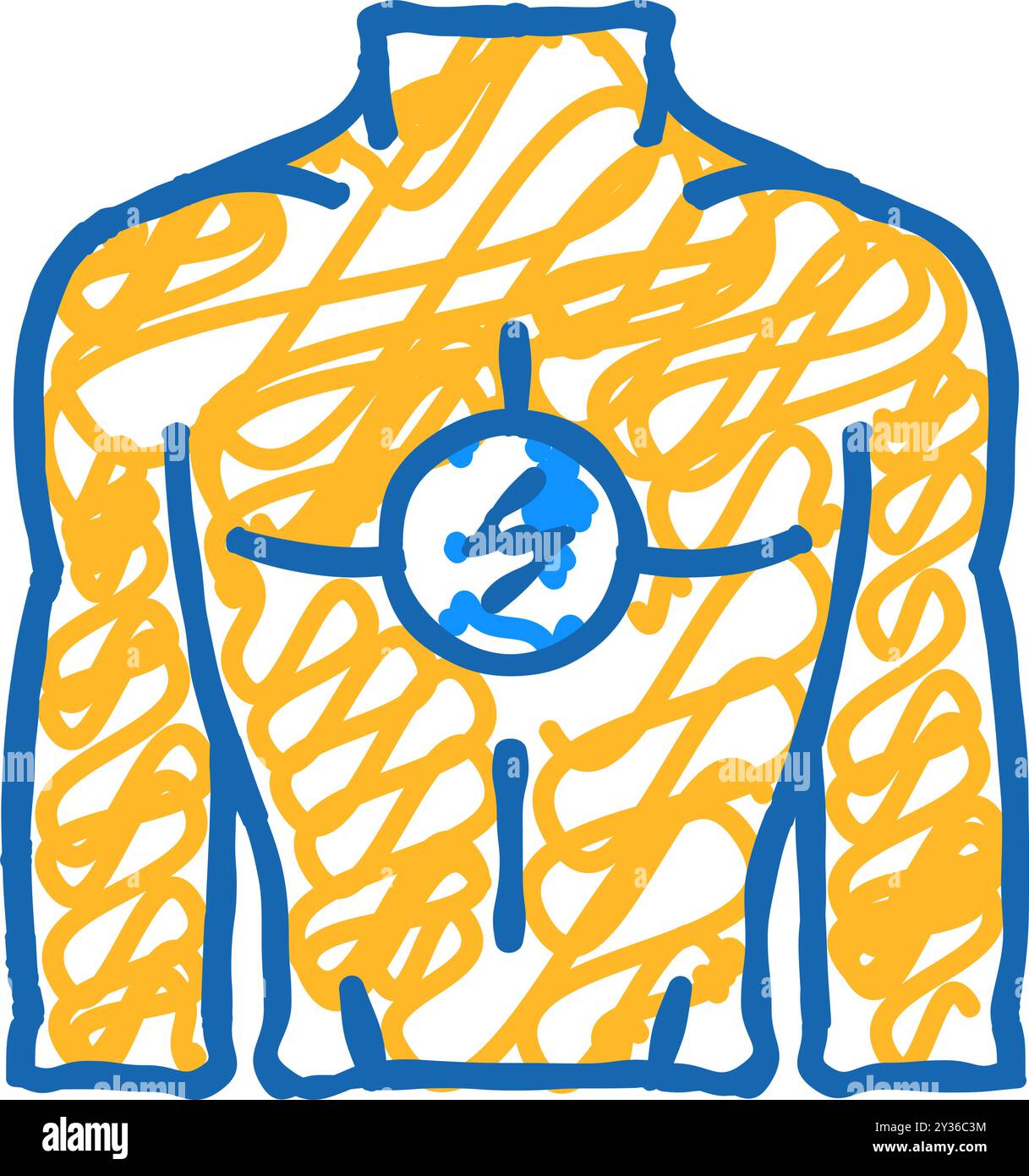 chest pain body ache icon doodle illustration Stock Vector Image & Art ...