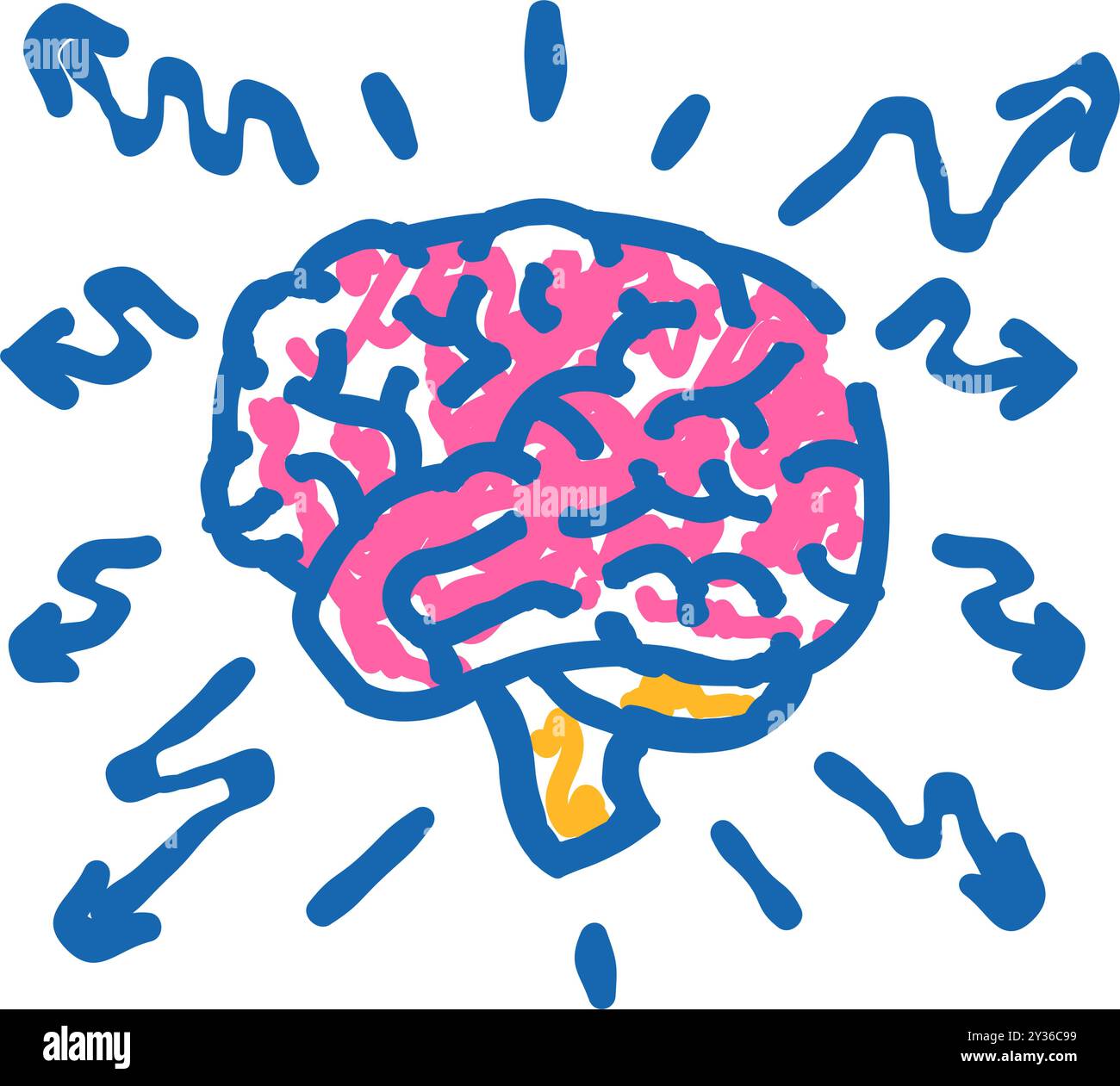 brainstorm brain icon doodle illustration Stock Vector Image & Art - Alamy