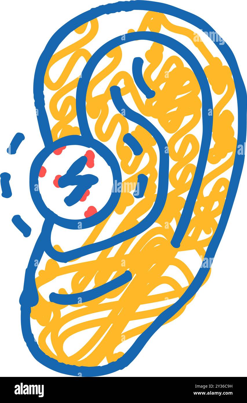 ear pain body ache icon doodle illustration Stock Vector Image & Art ...