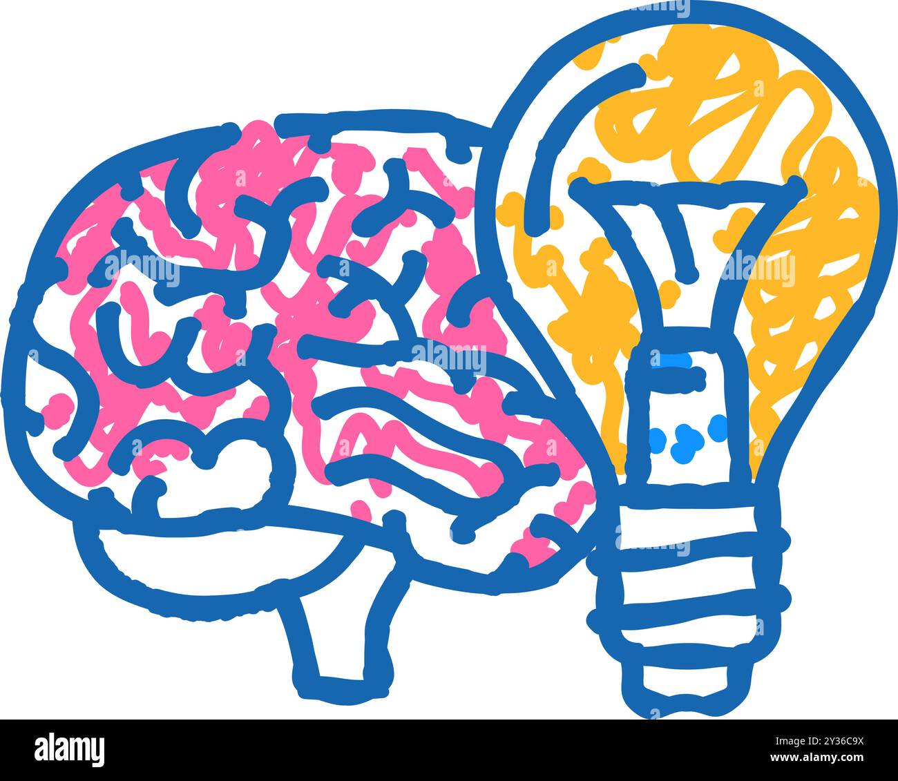 mind brain human icon doodle illustration Stock Vector Image & Art - Alamy