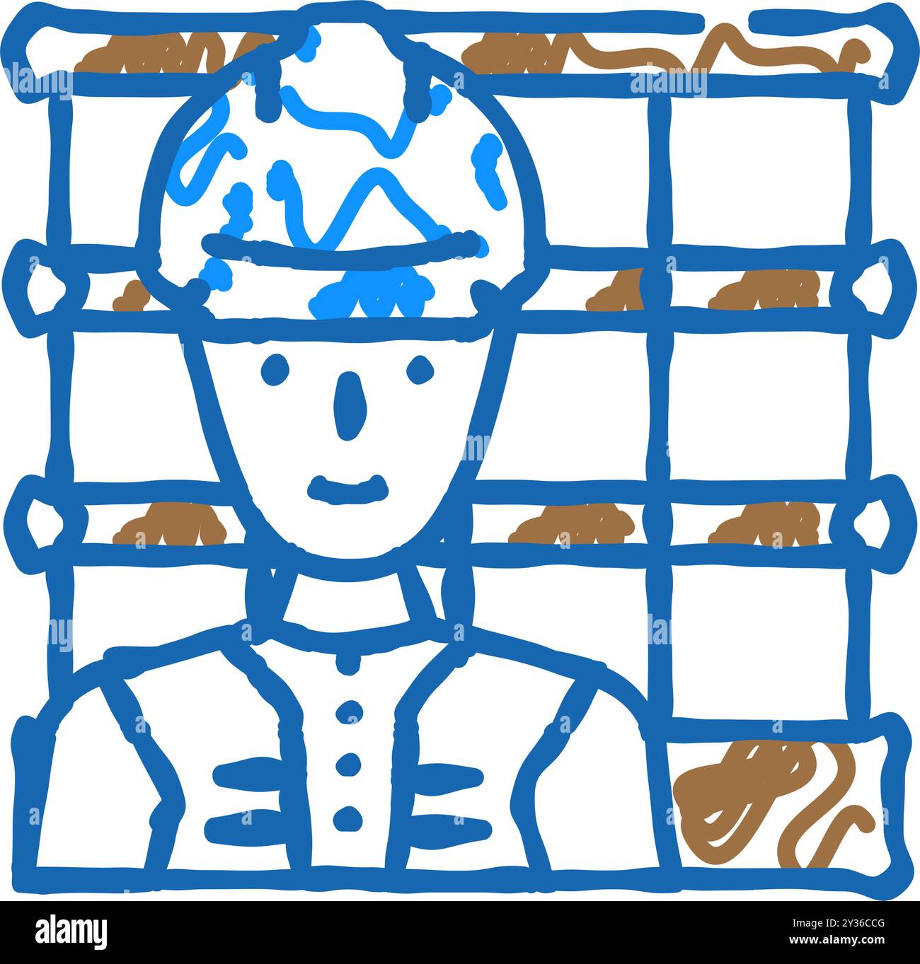 engineer construction worker icon doodle illustration Stock Vector ...