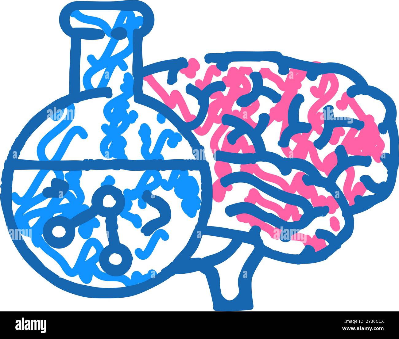 science brain icon doodle illustration Stock Vector Image & Art - Alamy