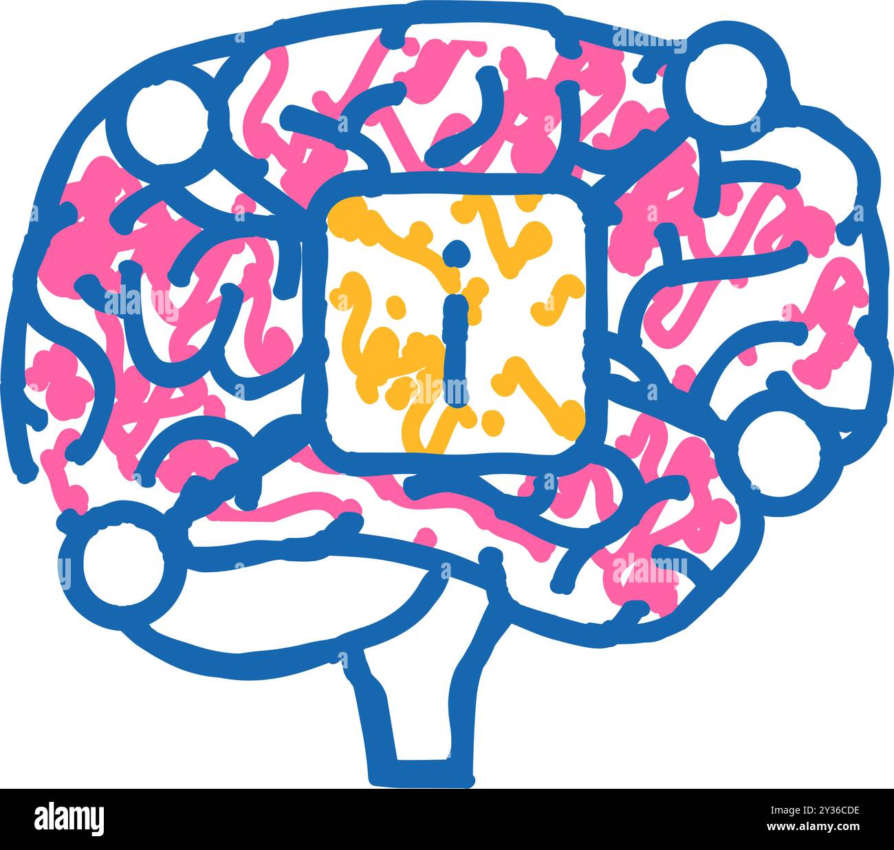 information brain icon doodle illustration Stock Vector Image & Art - Alamy