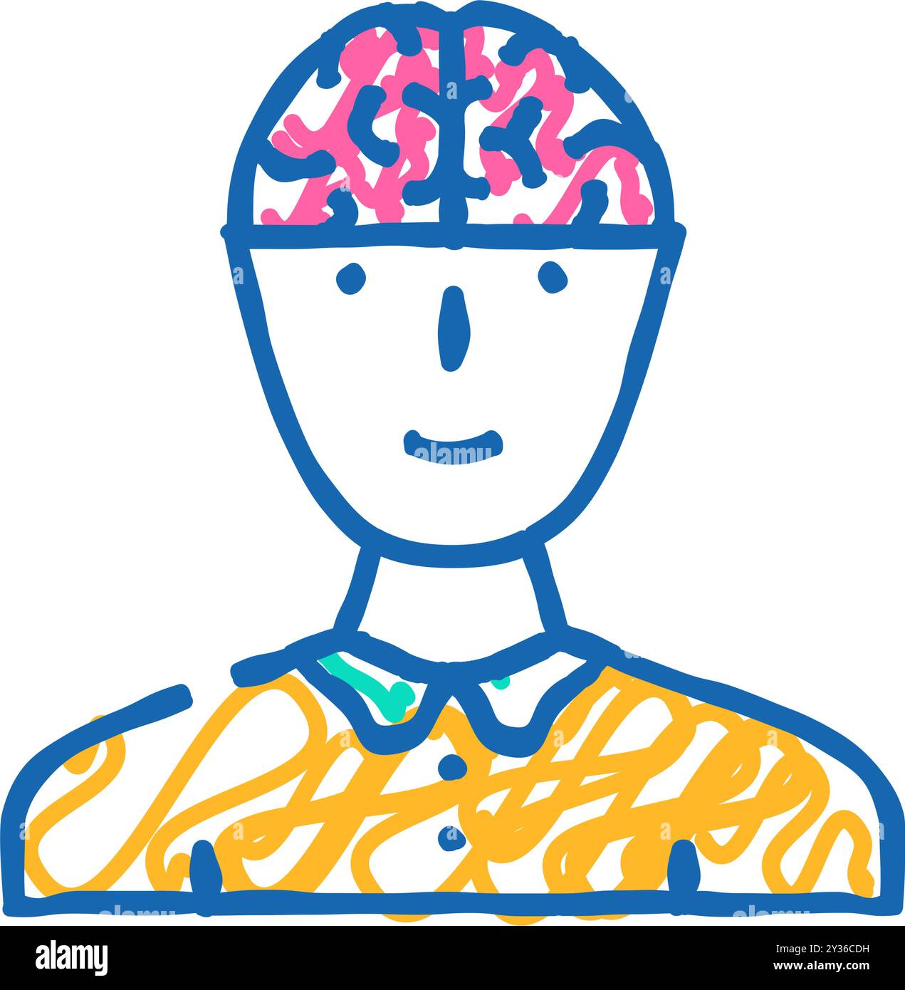 head brain human icon doodle illustration Stock Vector Image & Art - Alamy