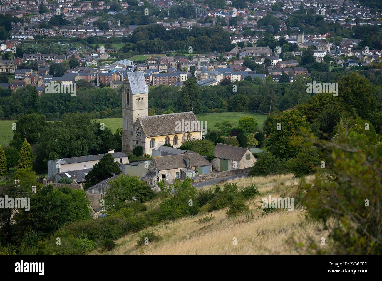 The village of Selsley near Stroud in Gloucestershire, England with All ...