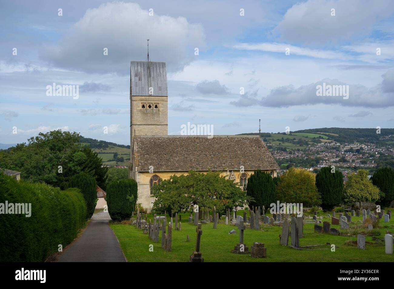 The village of Selsley near Stroud in Gloucestershire, England with All ...