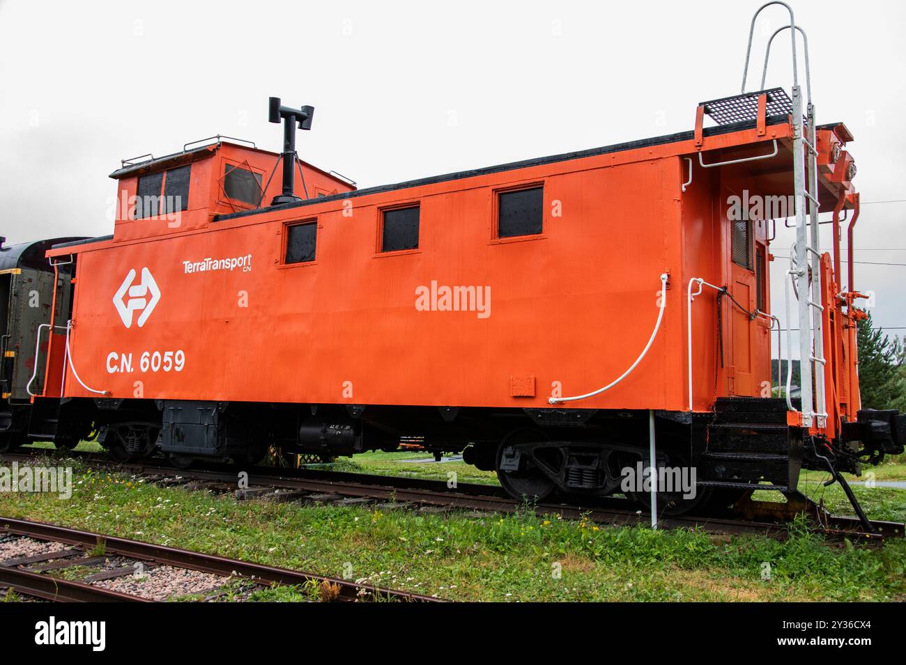 CN rail car display at the railway museum in Avondale, Newfoundland ...