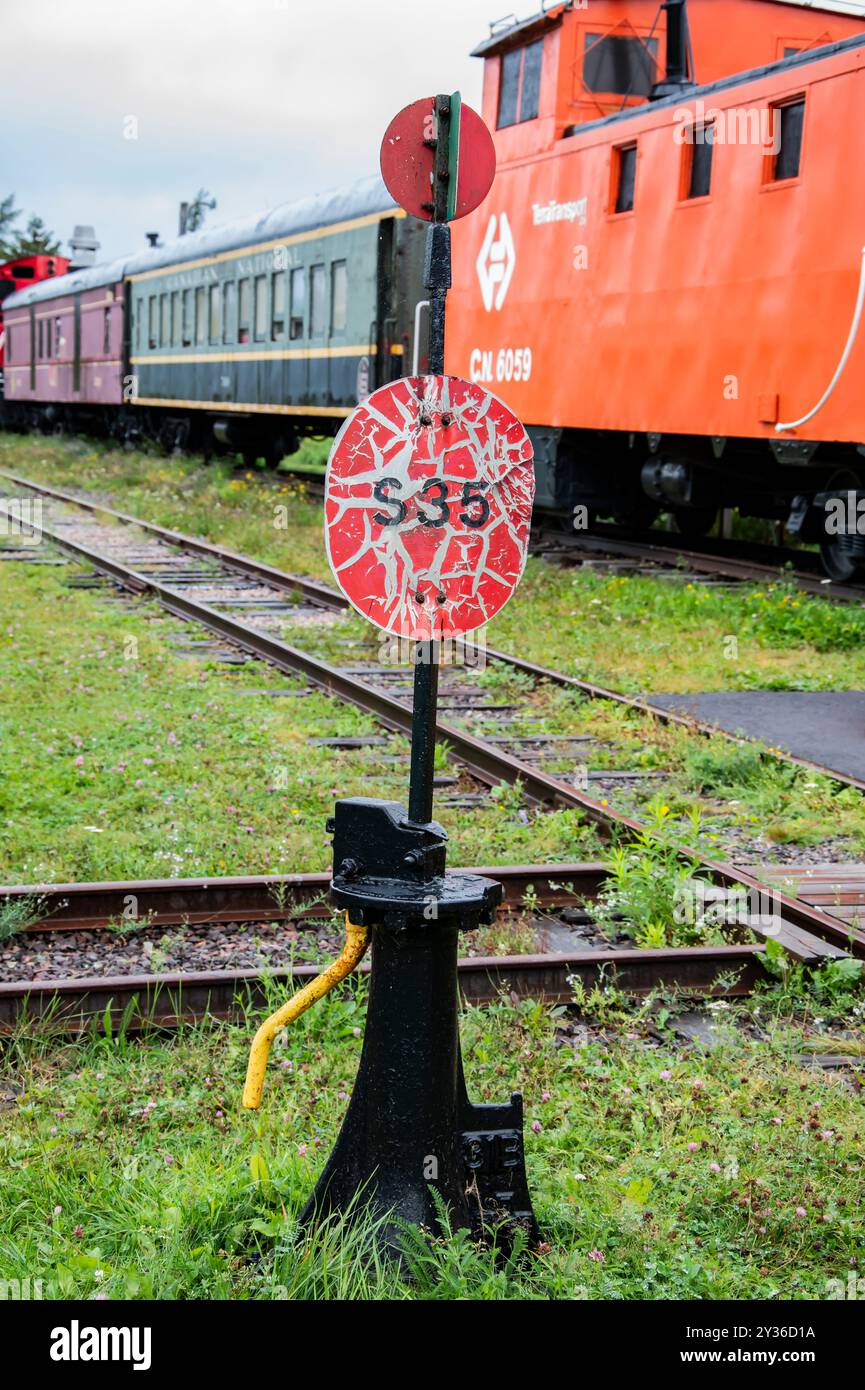 CN rail car and switch display at the railway museum in Avondale ...