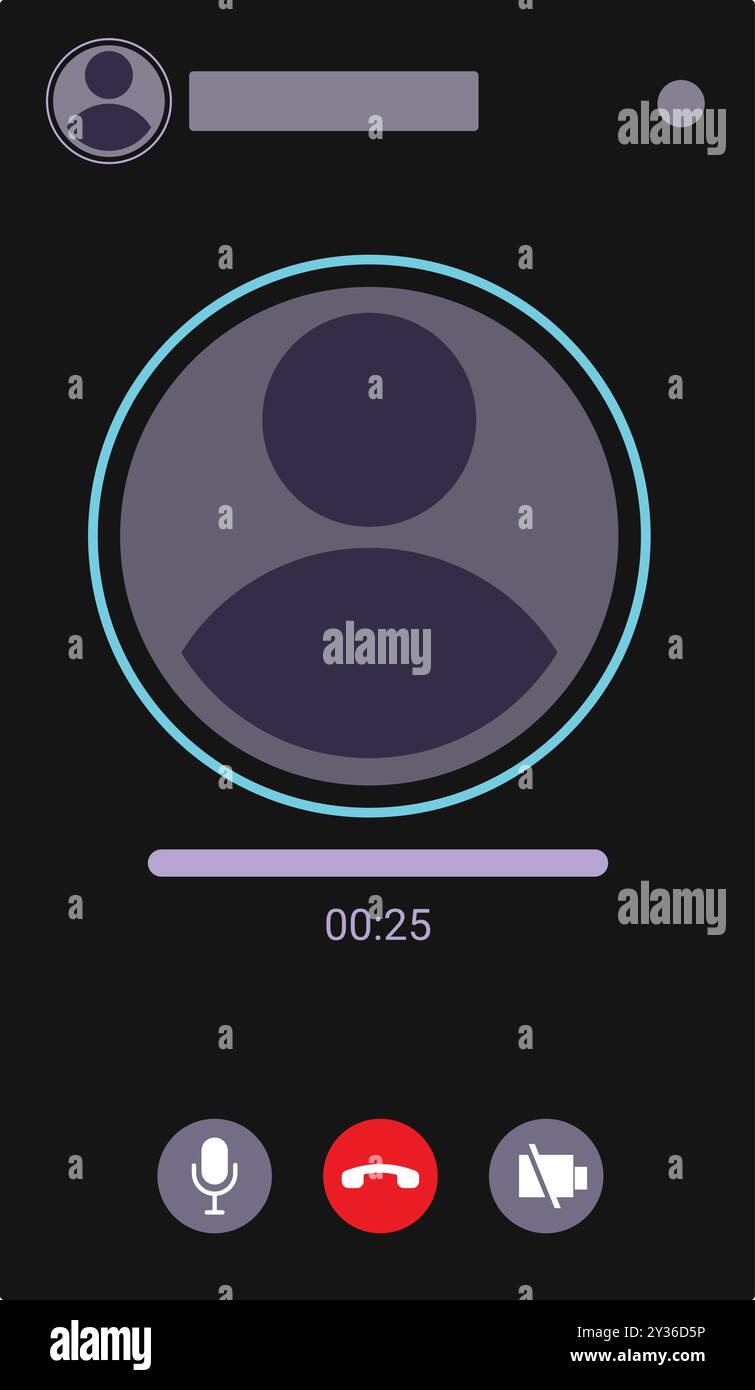 Smartphone displaying an ongoing video call with a user profile picture ...