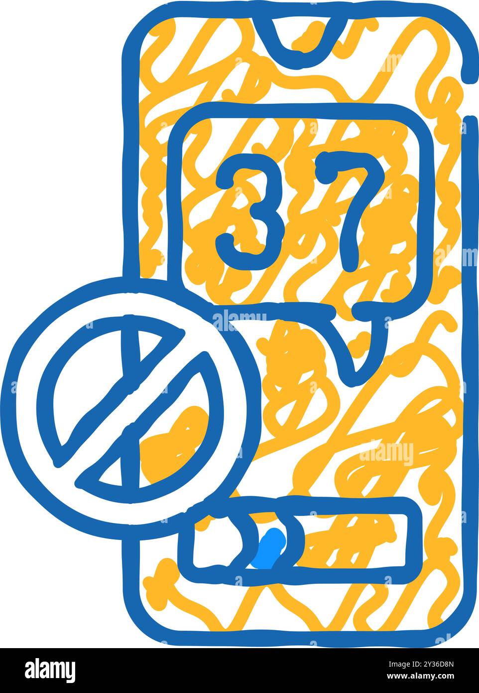 minimize phone use headache treatment icon doodle illustration Stock ...