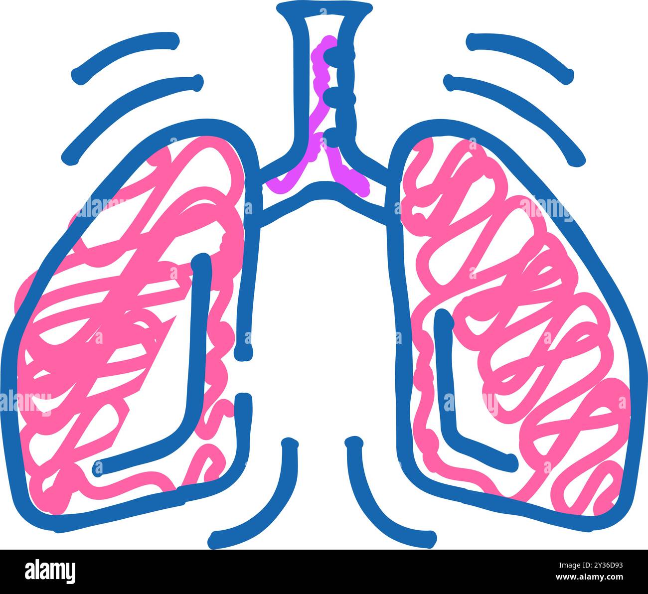 deep breathing practice headache treatment icon doodle illustration ...