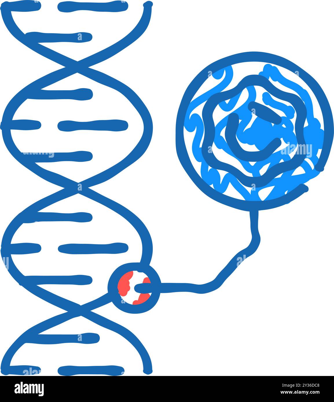 dna molecular structure icon doodle illustration Stock Vector Image ...