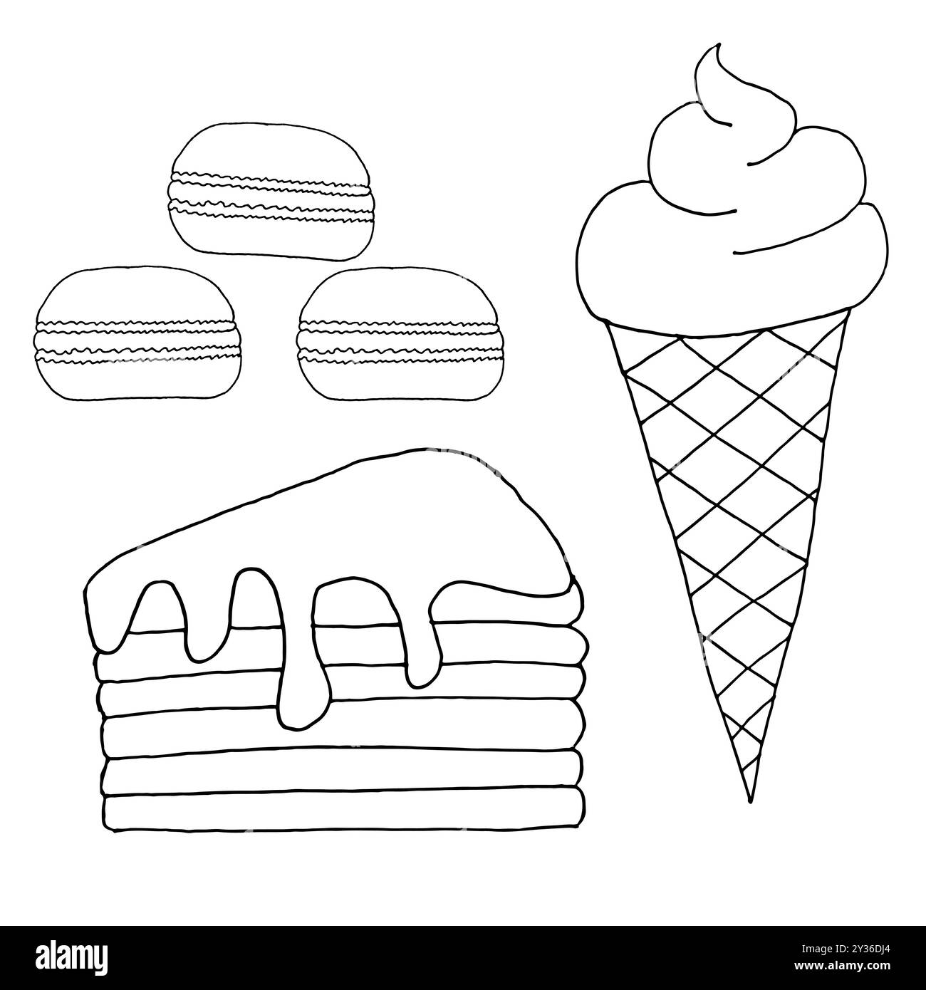 Sugar sweets on black Black and White Stock Photos & Images - Alamy