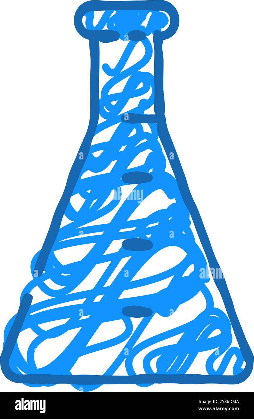 erlenmeyer flask chemical glassware lab icon doodle illustration Stock ...