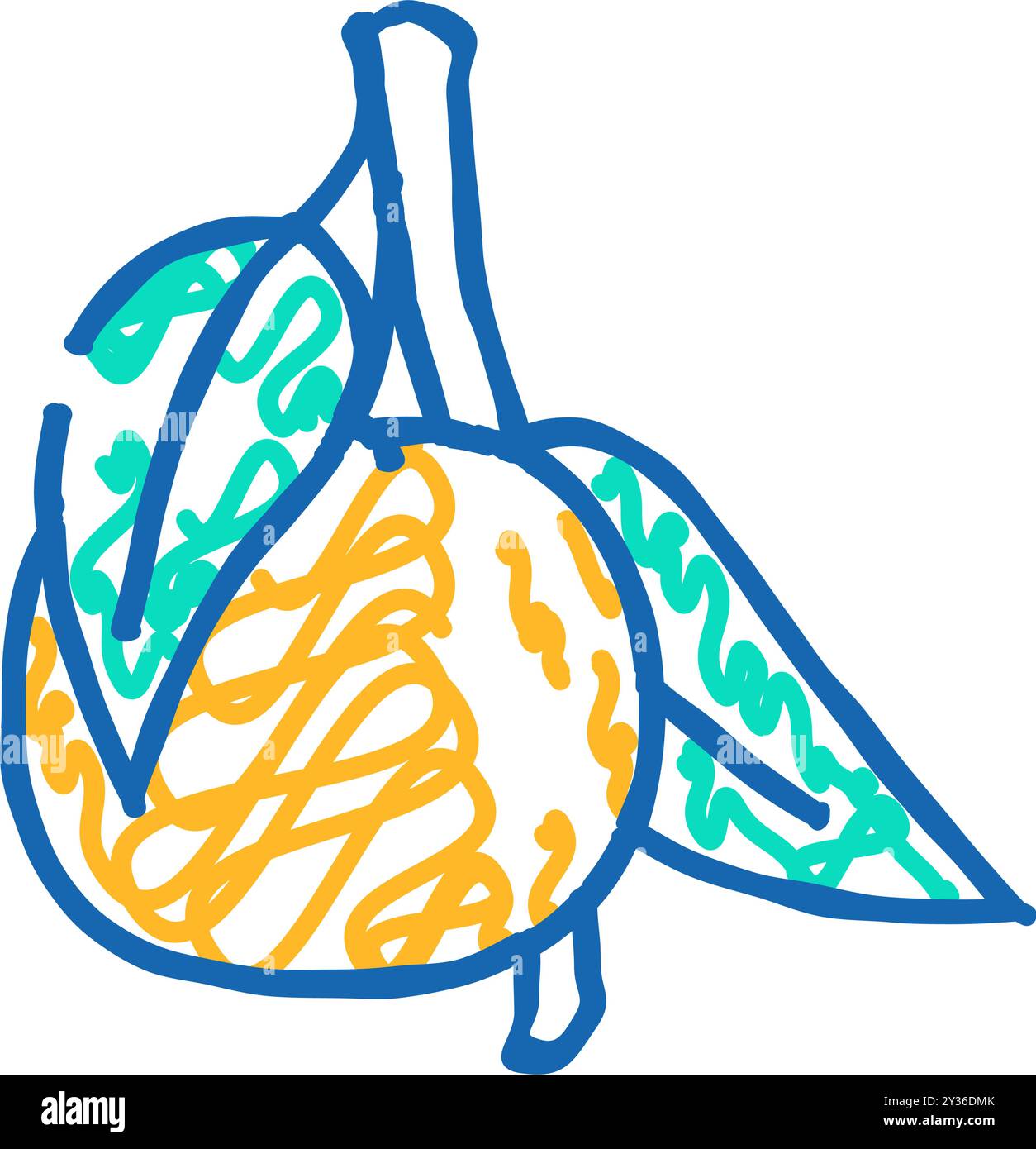 branch mandarin leaf icon doodle illustration Stock Vector Image & Art ...