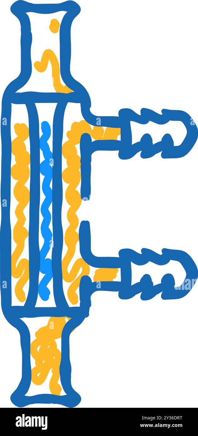 water condenser chemical glassware lab icon doodle illustration Stock ...