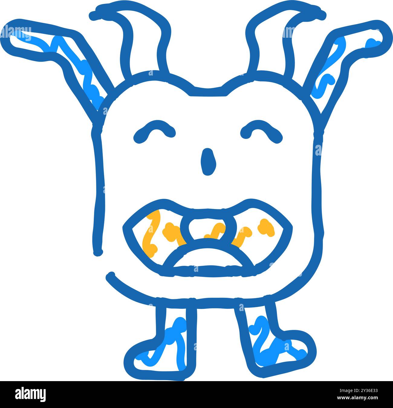 happy monster funny icon doodle illustration Stock Vector Image & Art ...