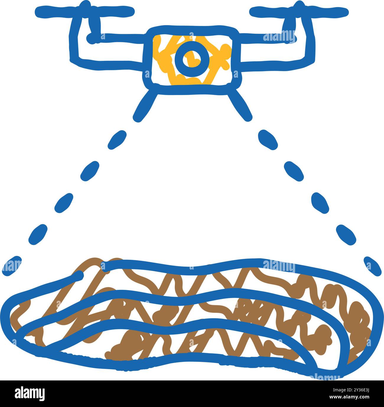 aerial surveying exploration copper icon doodle illustration Stock ...
