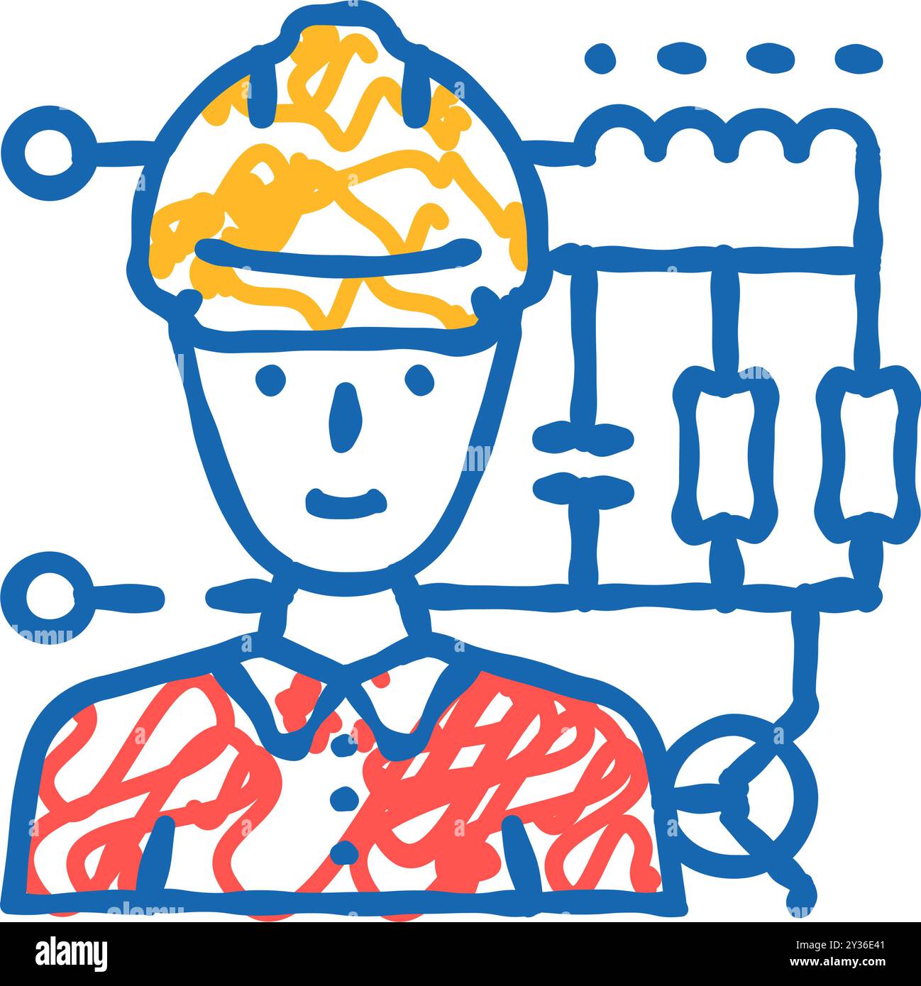 electronics engineer worker icon doodle illustration Stock Vector Image ...
