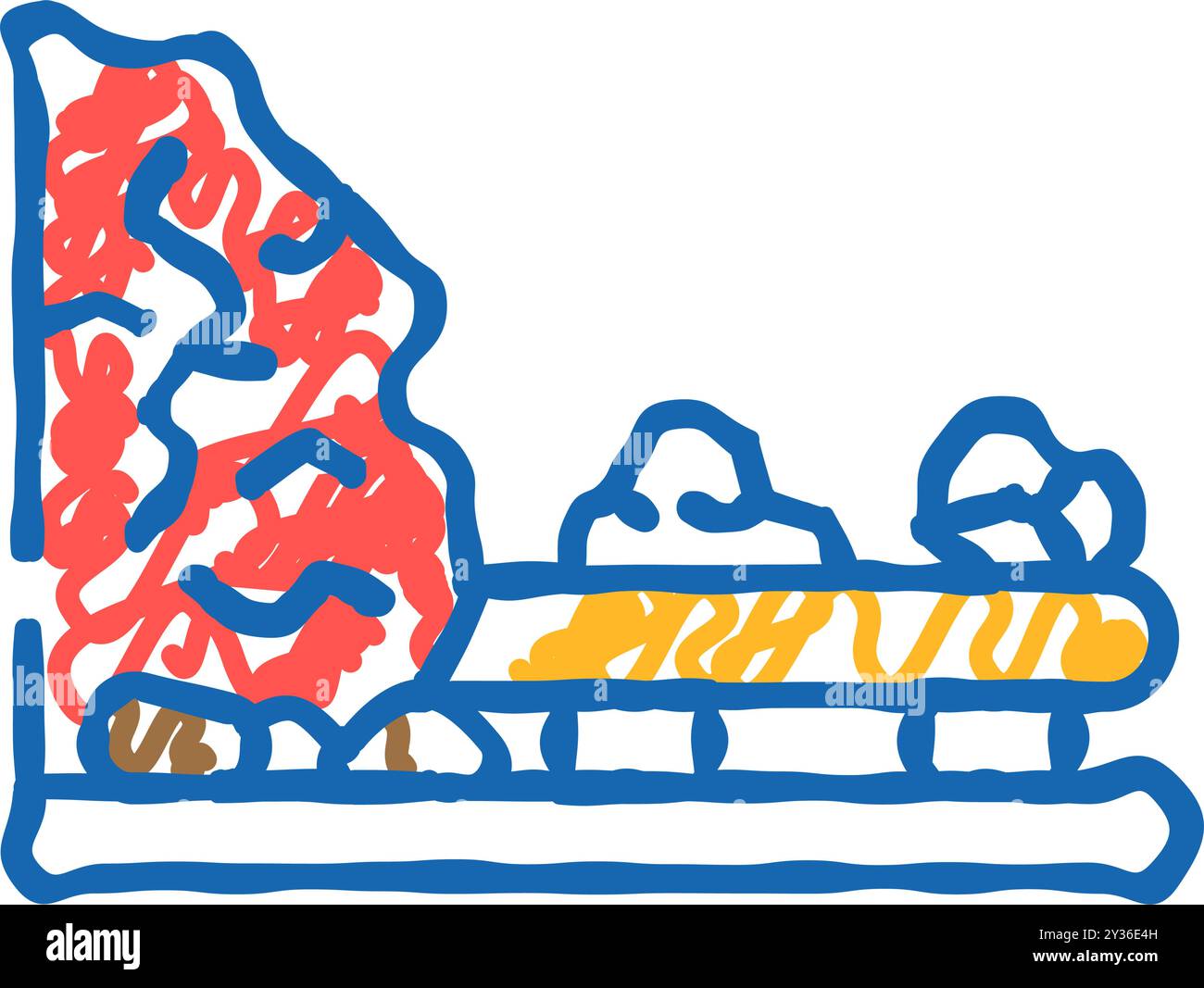 underground mining copper production icon doodle illustration Stock ...