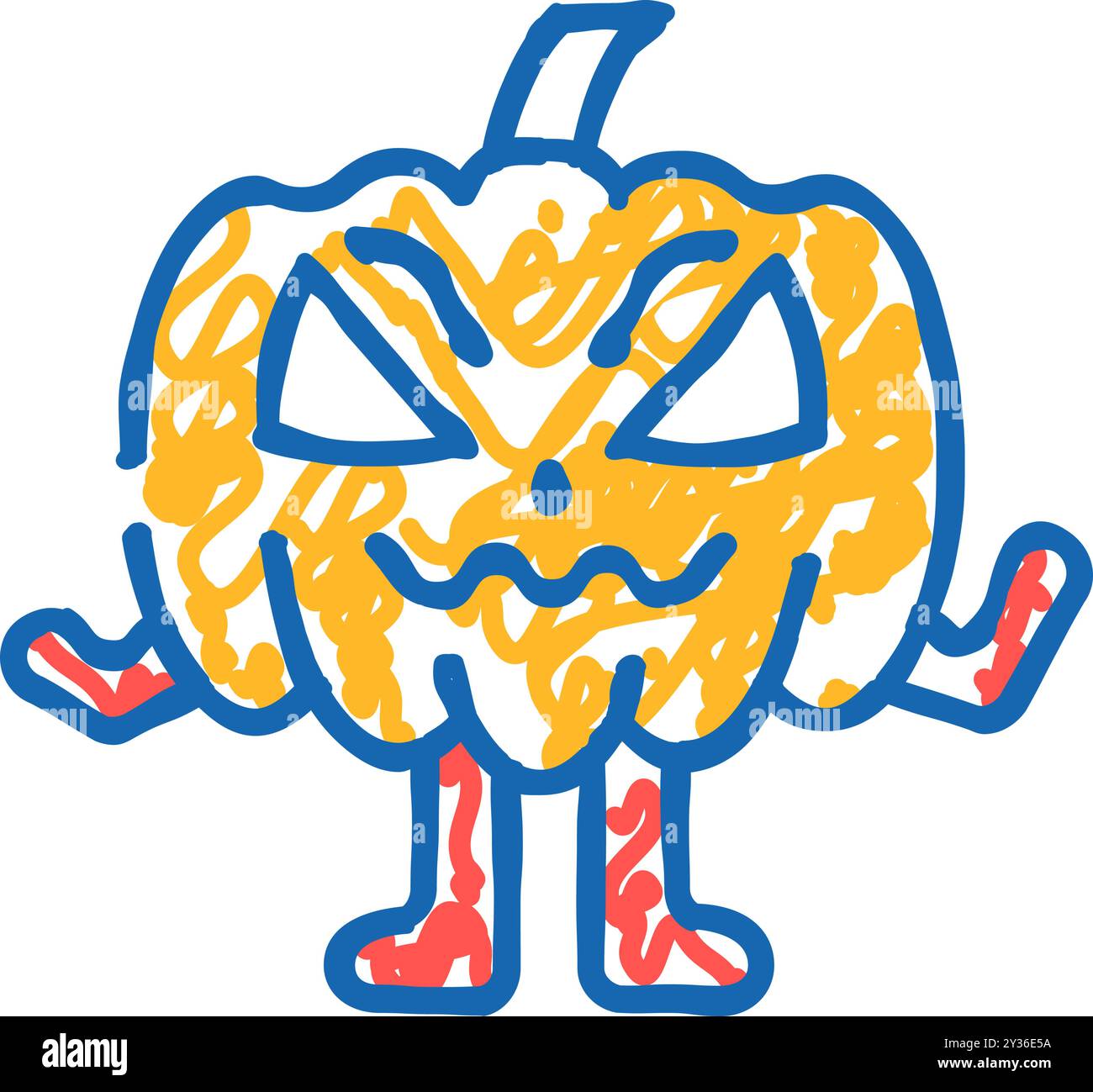halloween monster funny icon doodle illustration Stock Vector Image ...