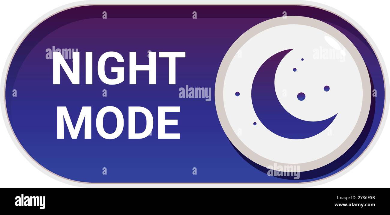 Night mode button activating the dark theme for websites and apps Stock ...