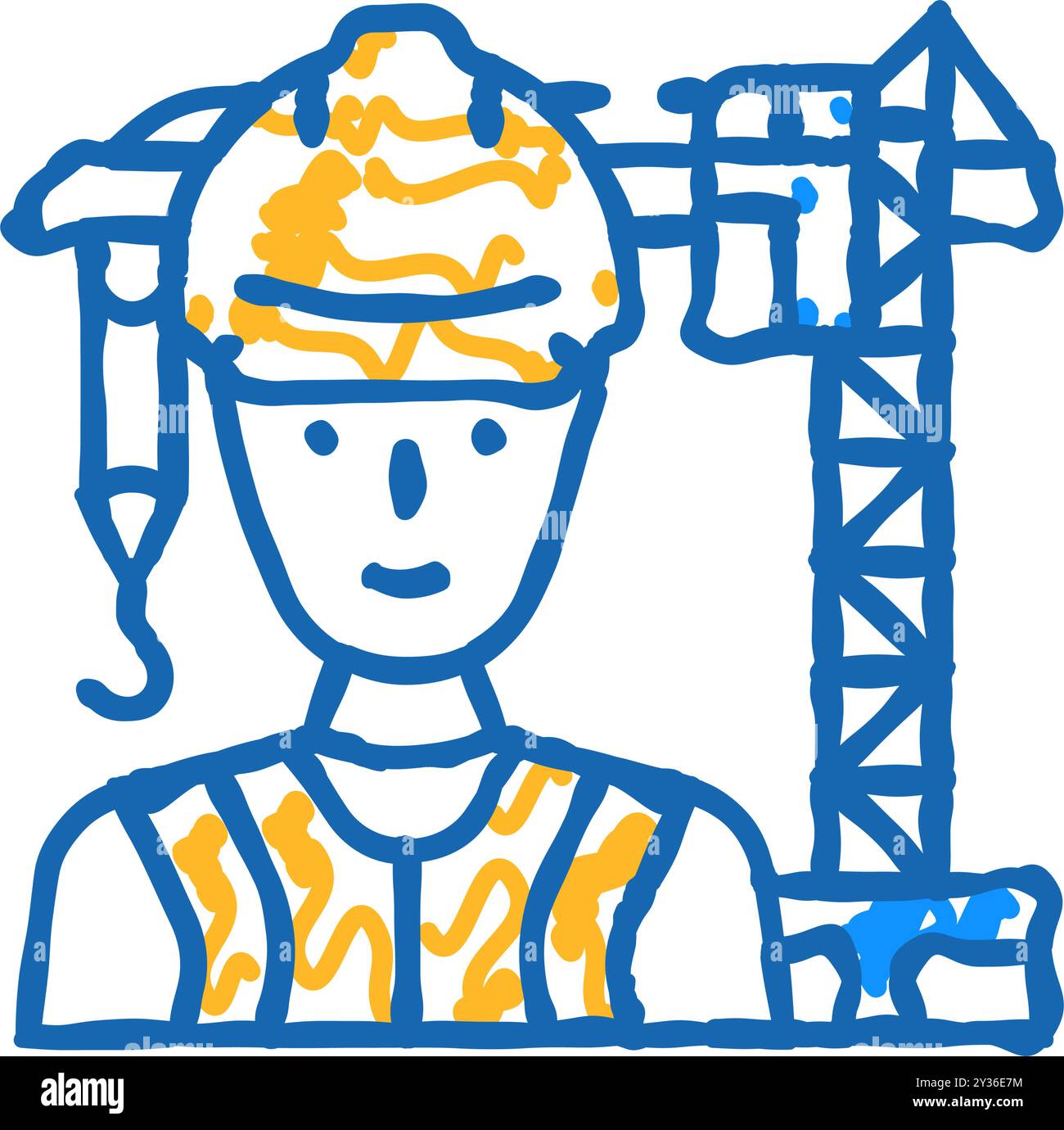 civil engineer worker icon doodle illustration Stock Vector Image & Art ...