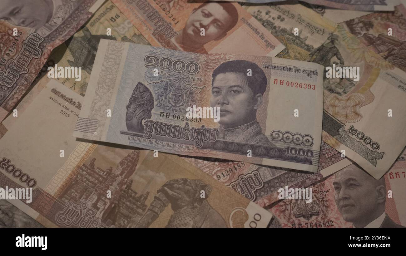 Intricate Details of Cambodian Currency: A Close-Up View Stock Photo ...