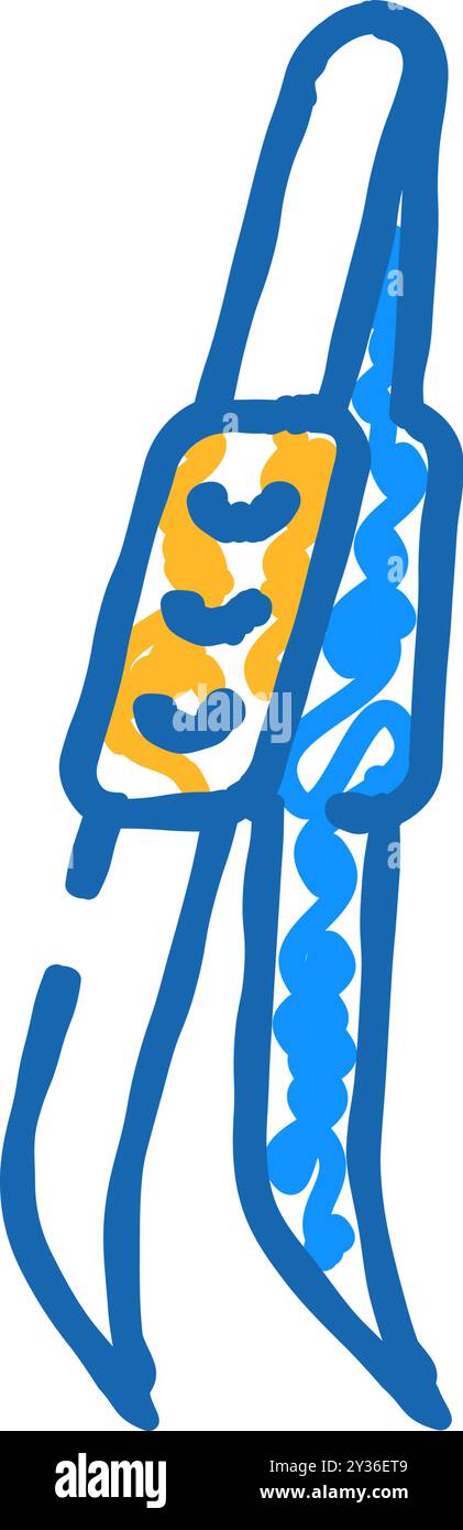 forceps chemical glassware lab icon doodle illustration Stock Vector ...