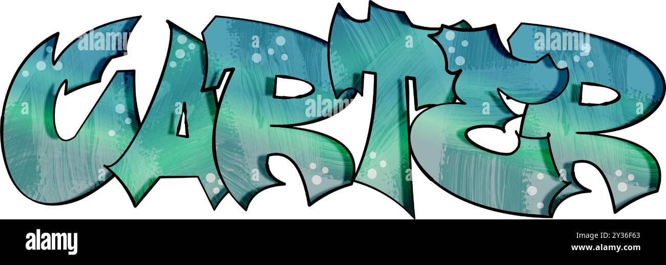 carter name street art - graffiti lettering typography - art illustration - multicolor - writen ...