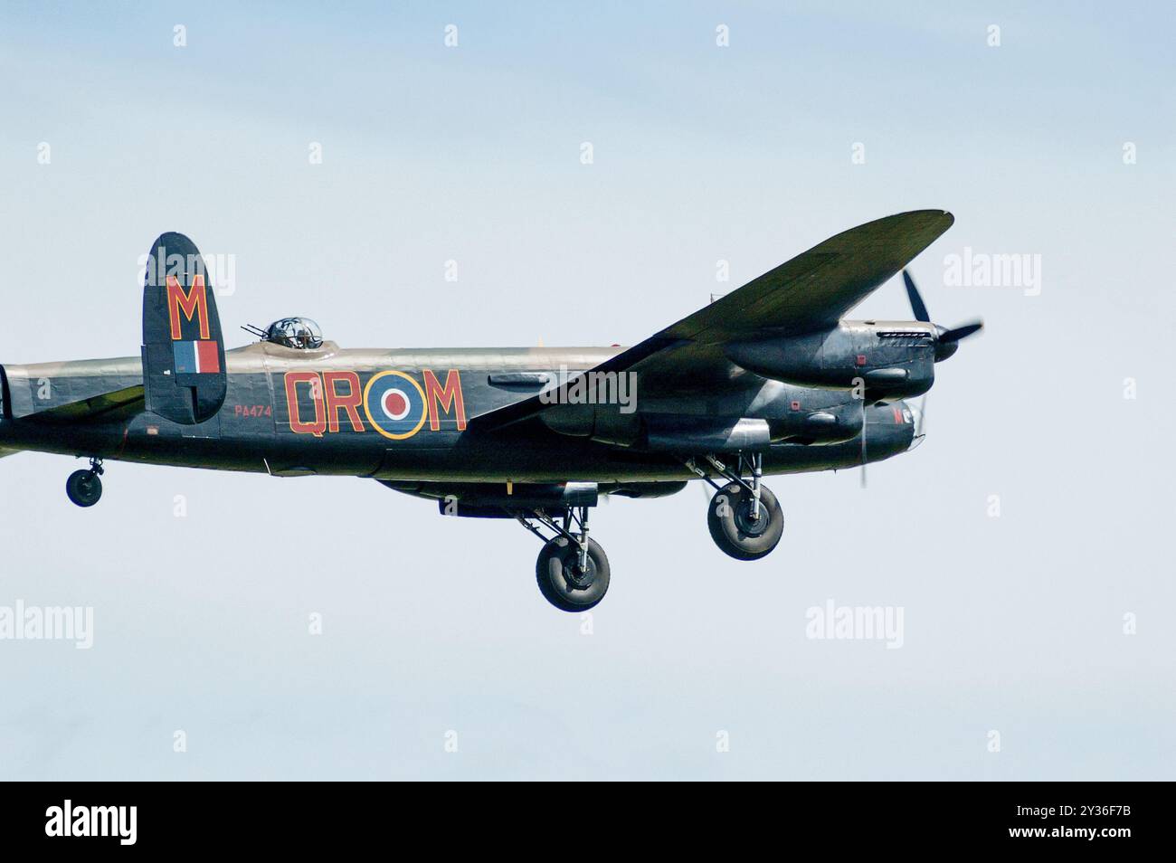 Avro Lancaster PA474 heavy bomber flying at the RAF Waddington ...