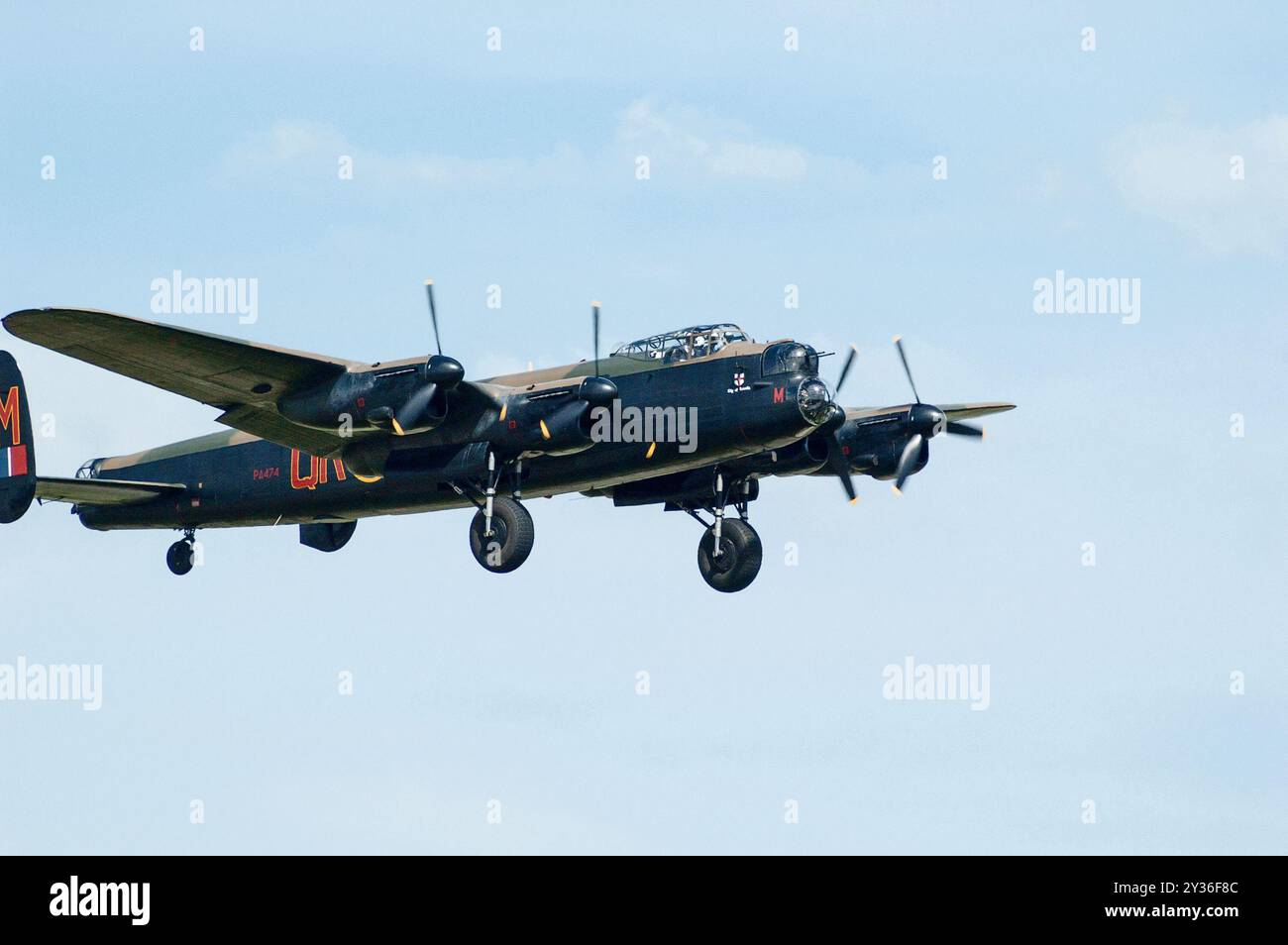 Avro Lancaster PA474 heavy bomber flying at the RAF Waddington ...