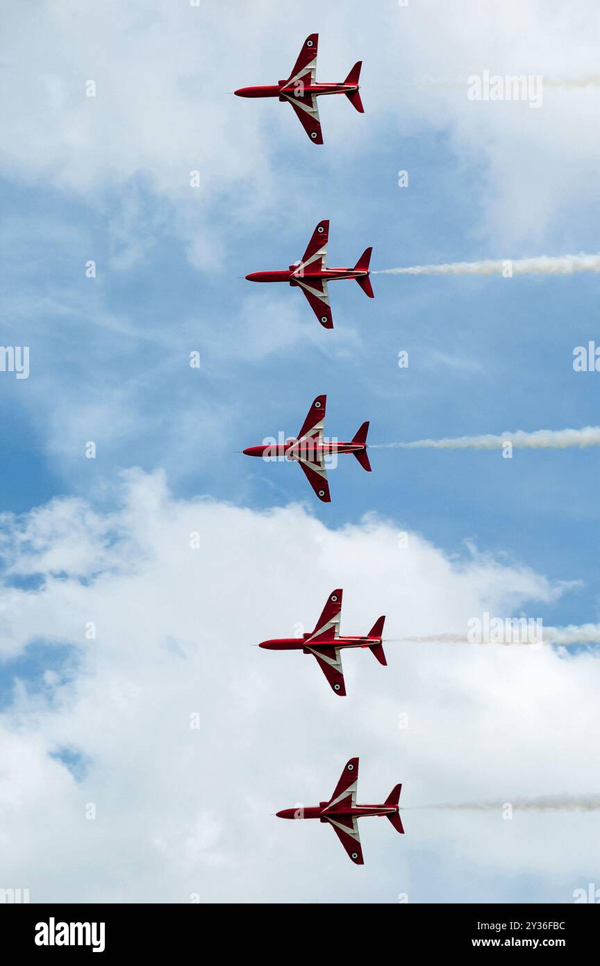 The Royal Air Force Aerobatic Team, the Red Arrows flying at the RAF ...