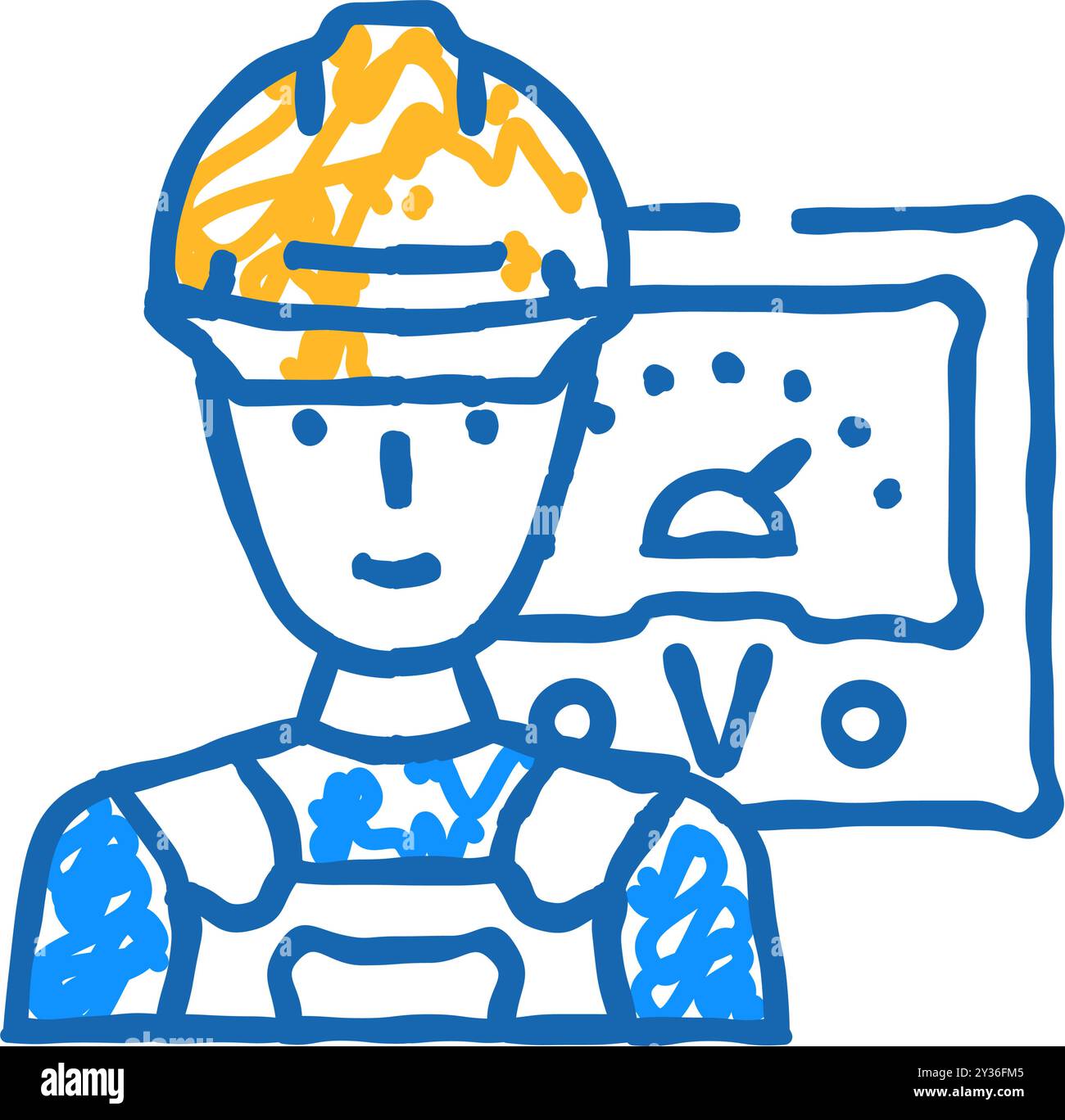maintenance electrician repair worker icon doodle illustration Stock ...