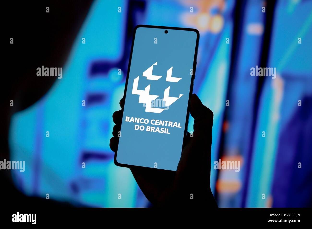 In this photo illustration, the Central Bank of Brazil (CBB) logo is ...