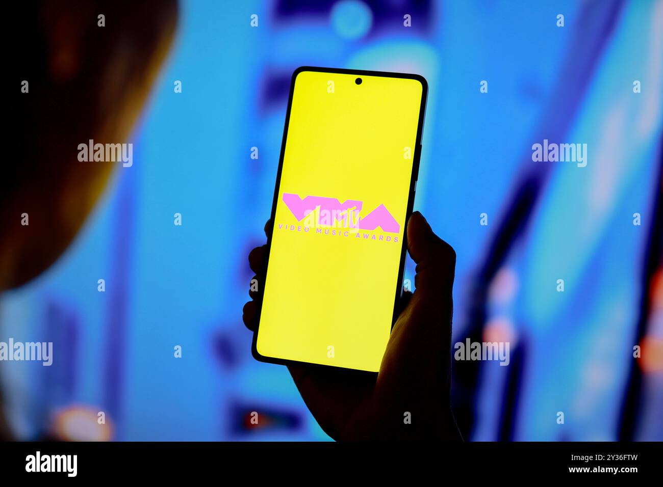 In this photo illustration, the MTV Video Music Awards (VMA) logo is ...