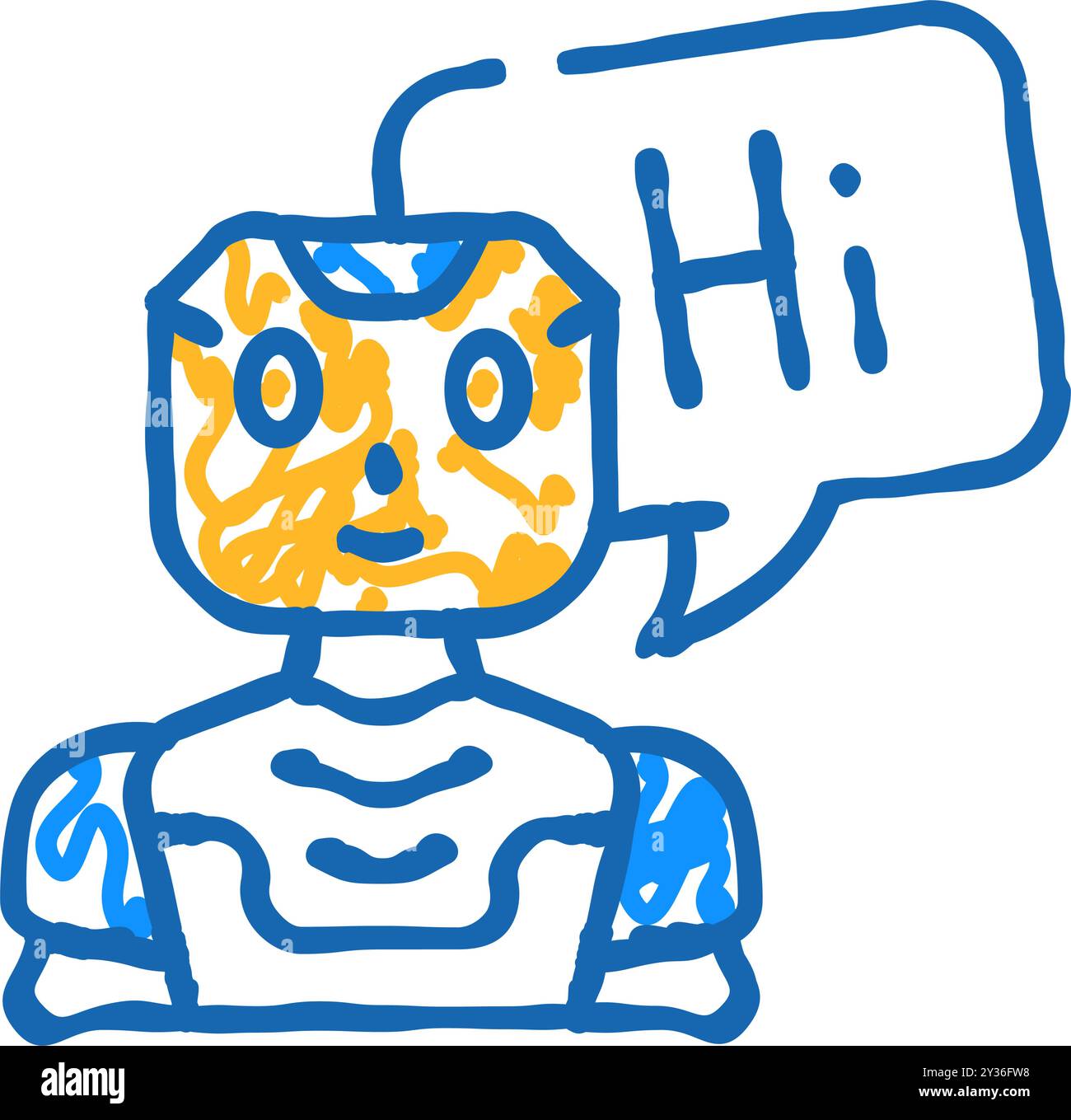 assistant chat bot icon doodle illustration Stock Vector Image & Art ...