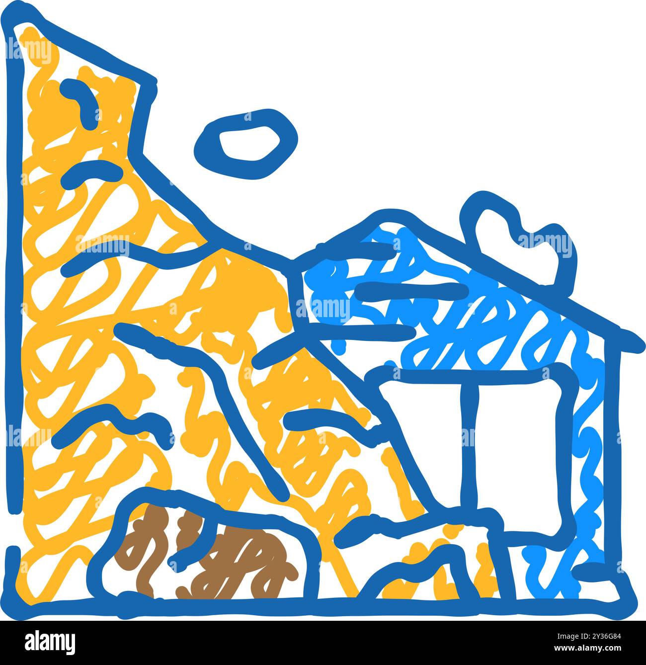 landslide disaster icon doodle illustration Stock Vector Image & Art ...