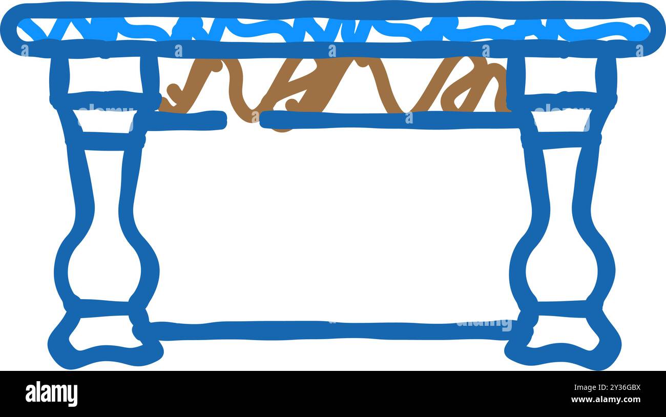 coffee table home interior icon doodle illustration Stock Vector Image ...