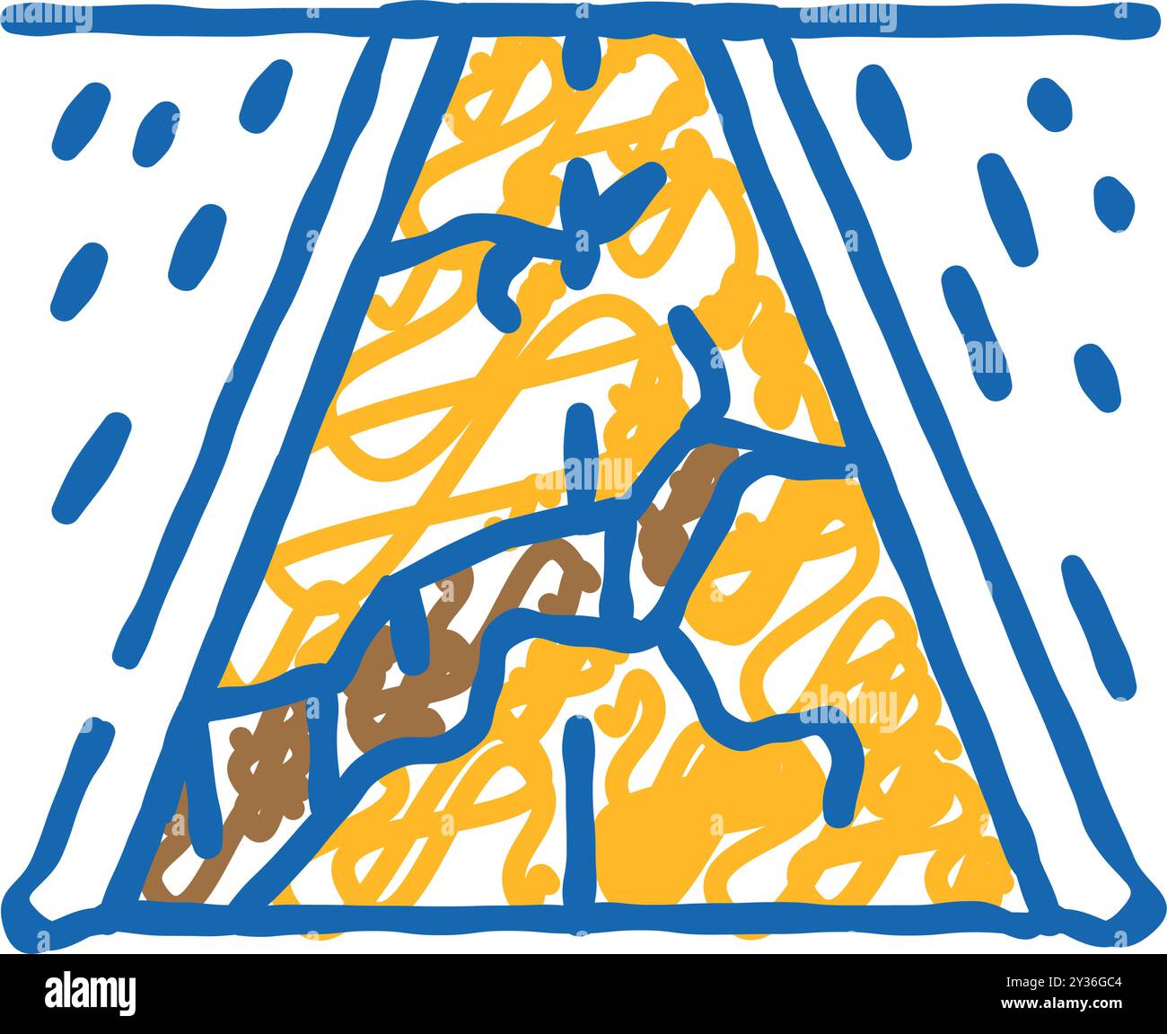 road crack disaster icon doodle illustration Stock Vector Image & Art ...