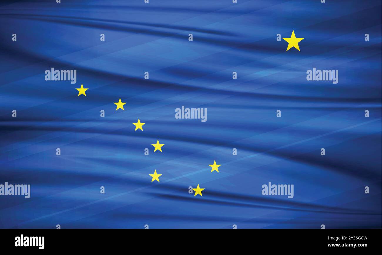 Illustration of Alaska flag and editable vector Alaska Country Flag ...