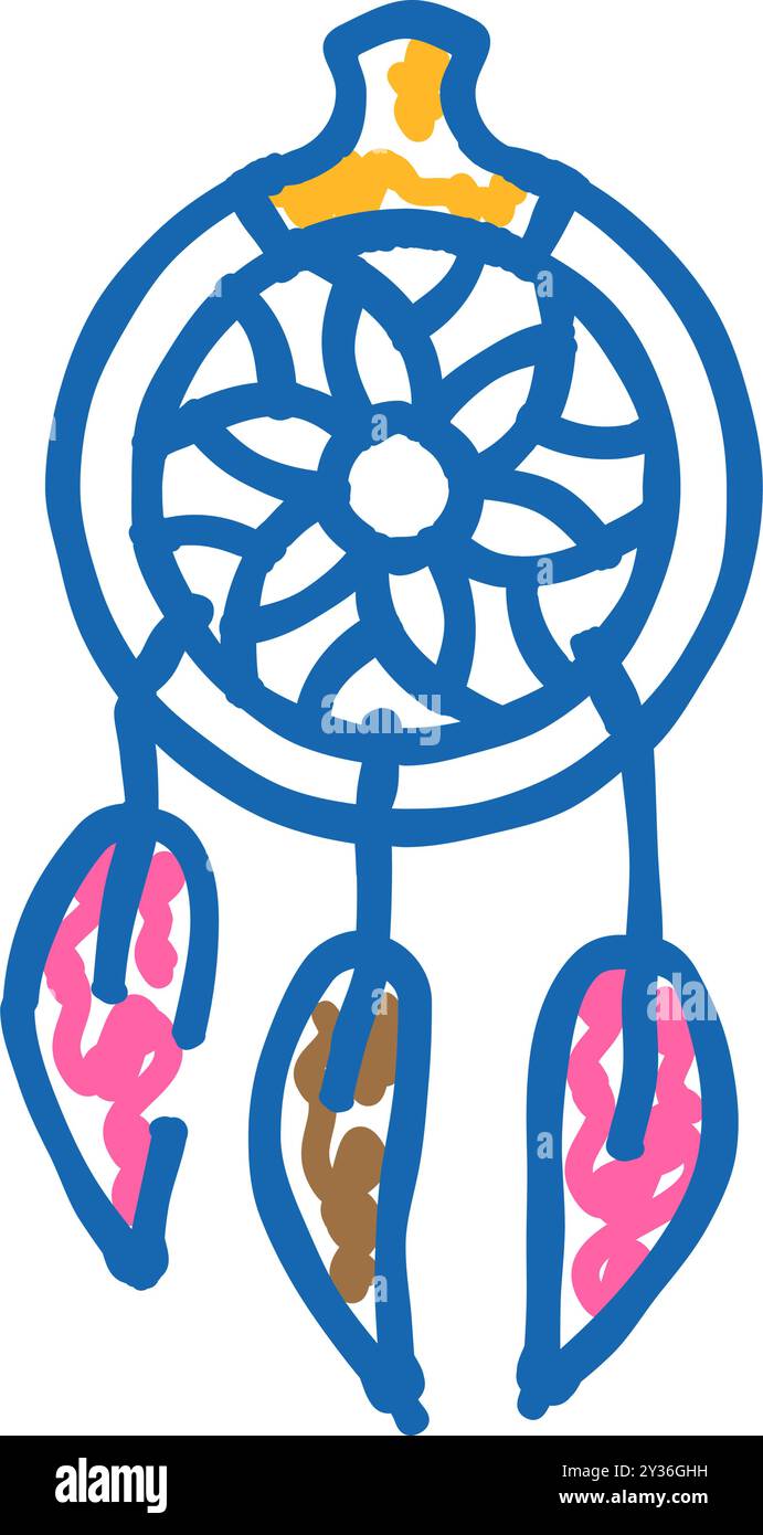 dream catcher kid bedroom icon doodle illustration Stock Vector Image ...