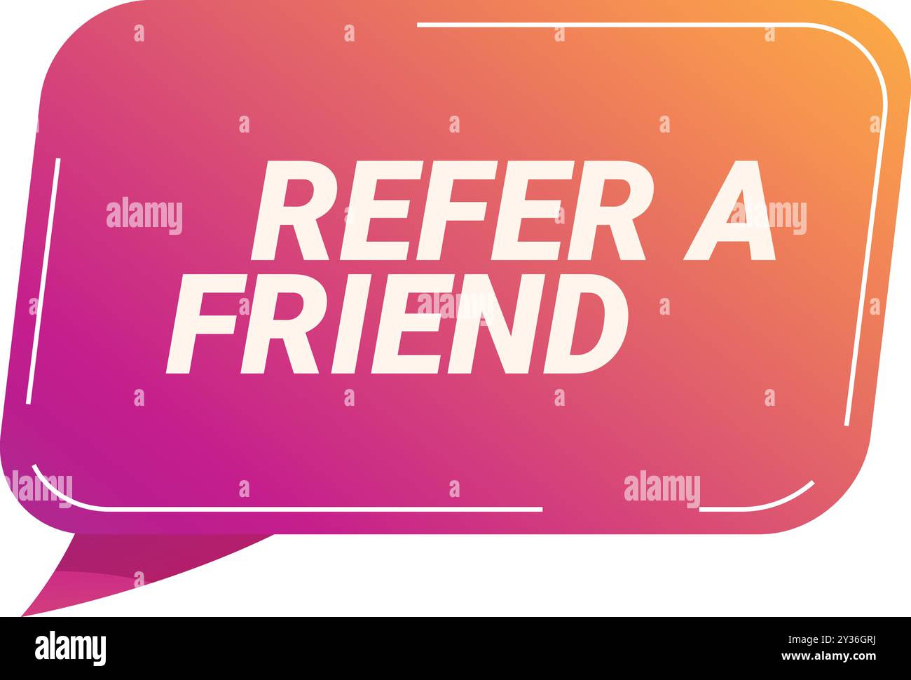 Gradient banner with rounded corners promoting sharing with friends ...