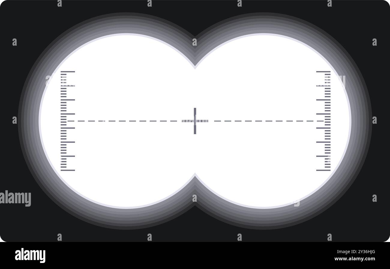 Binocular view display focusing on target using crosshair sight and ...