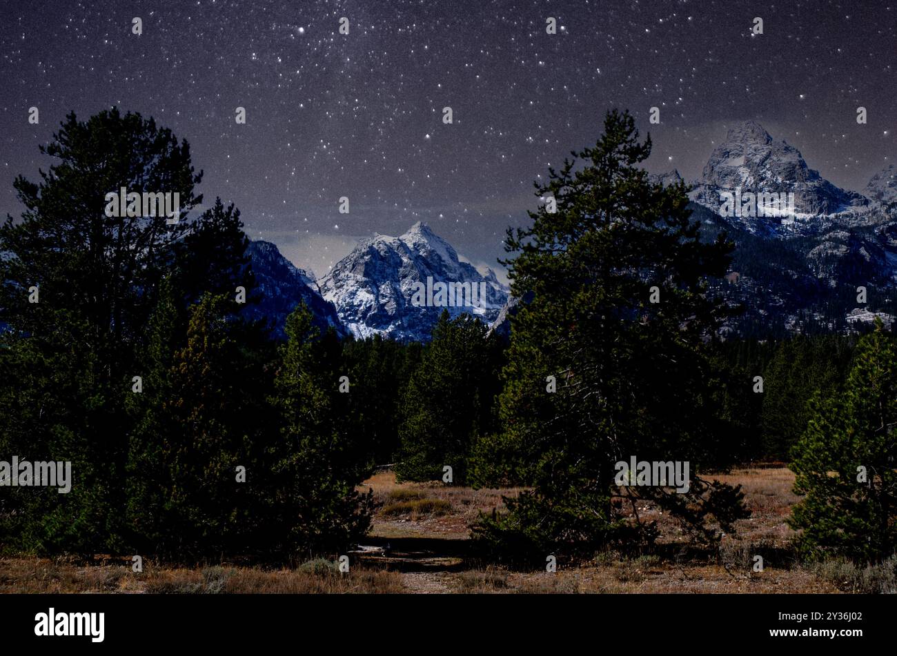 Astrophotography Starry Night the Teton Range of Grand Teton National ...