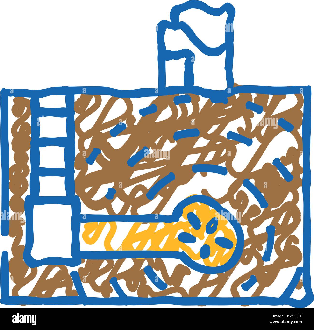 collapse earthquake disaster icon doodle illustration Stock Vector ...