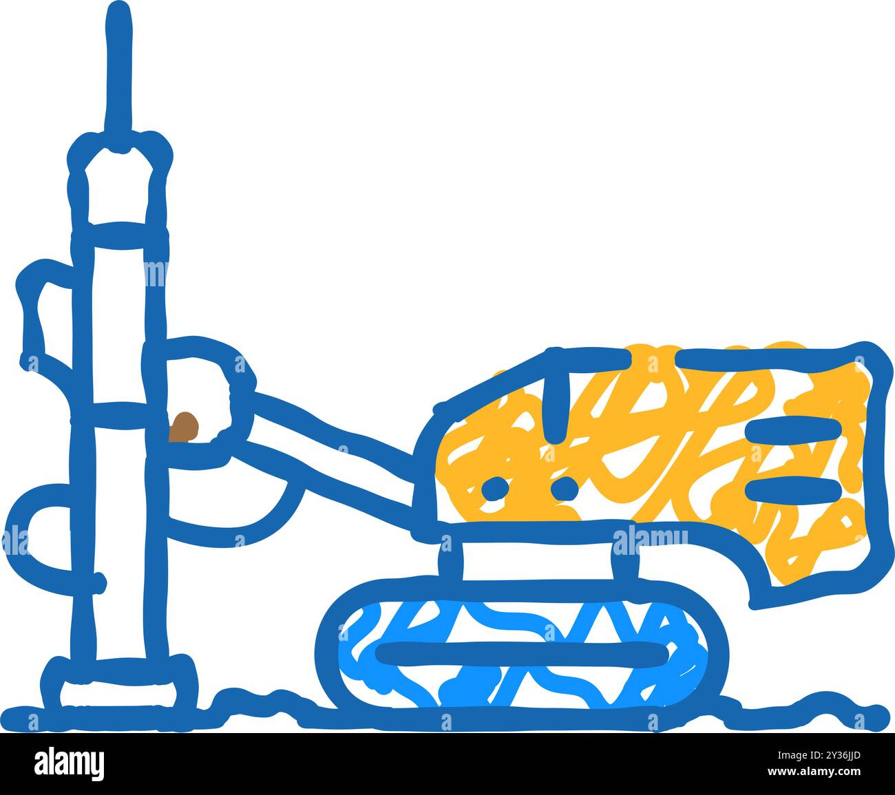 drill rig copper production icon doodle illustration Stock Vector Image ...