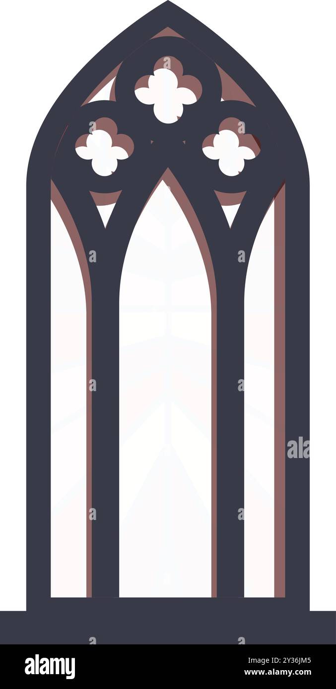 Tall gothic arch window with a stone frame is letting light through ...