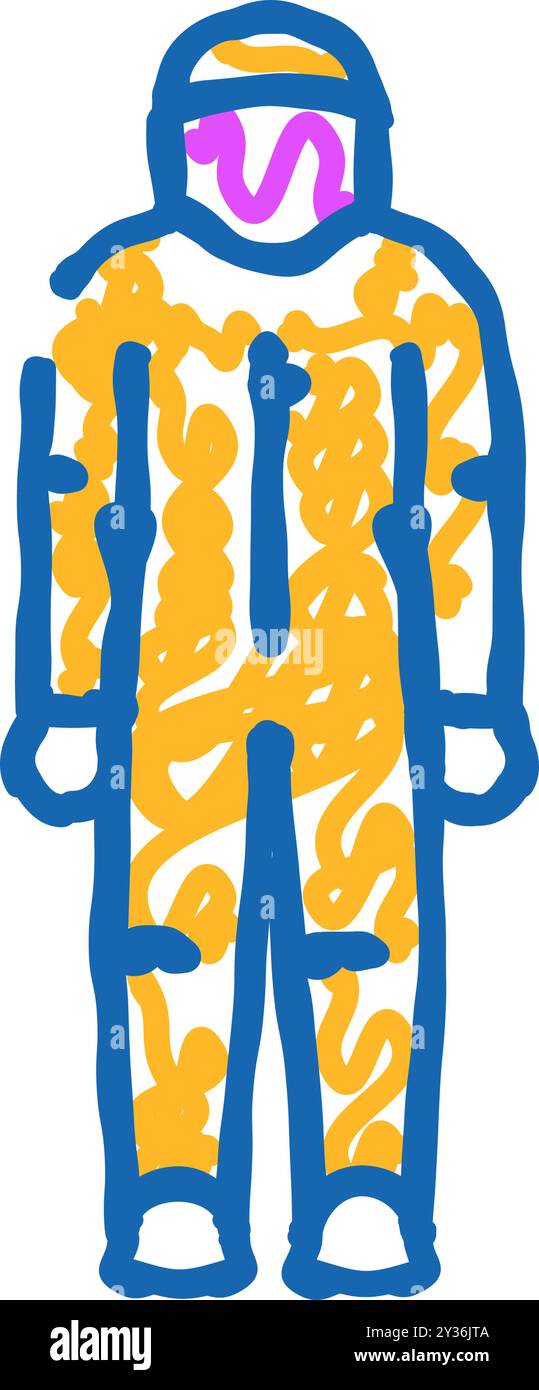 radiation suit nuclear energy icon doodle illustration Stock Vector ...